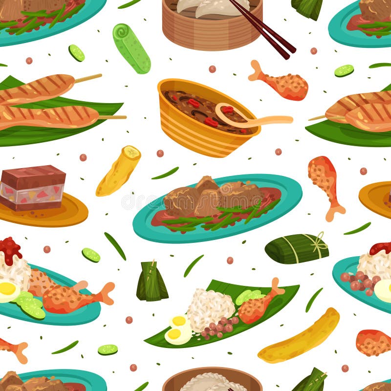 Malaysian Food Template Stock Illustrations – 172 Malaysian Food ...