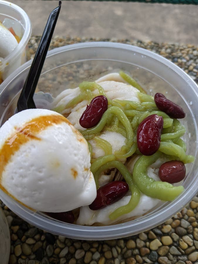 Malaysian Deasert Called Cendol with Ice Cream Stock Image - Image of ...