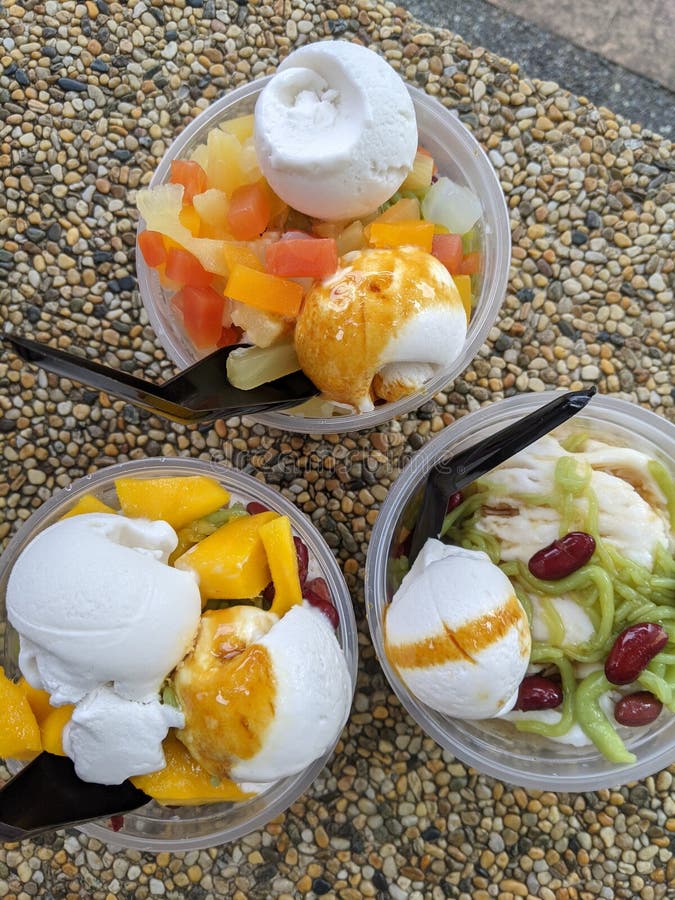 Malaysian Deasert Called Cendol with Ice Cream Stock Photo - Image of ...