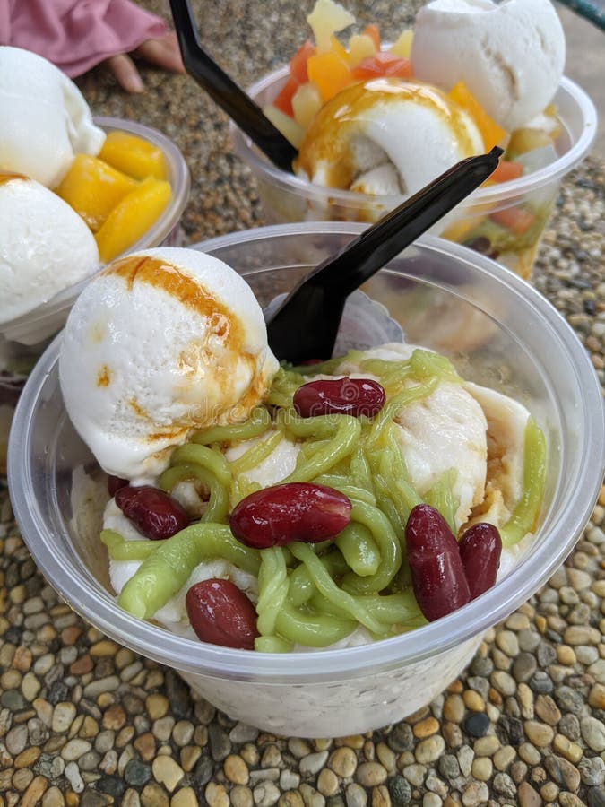 Malaysian Deasert Called Cendol with Ice Cream Stock Image - Image of ...