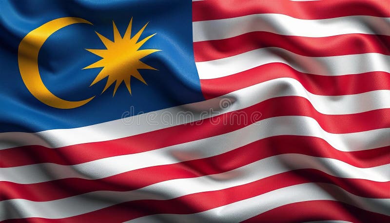 Malaysian Flag Waving in the Wind: a Symbol of National Pride Stock Illustration - Illustration ...