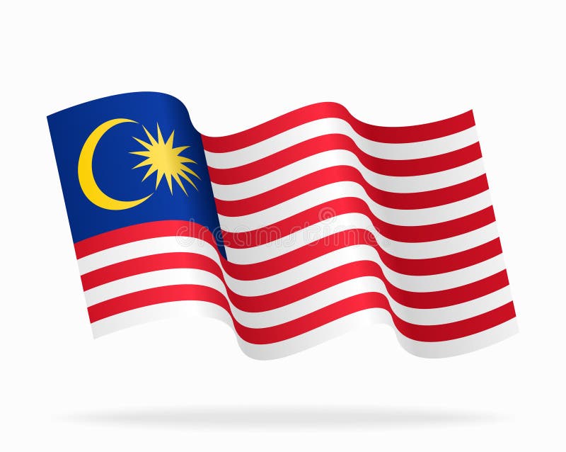 Malaysian Flag Wavy Background Layout. Vector Illustration. Stock ...