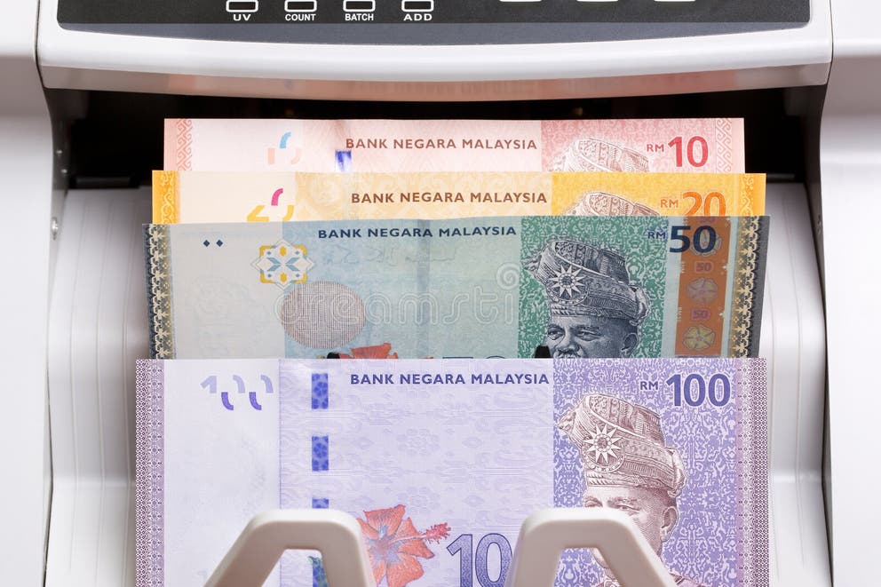 Malaysian Ringgit in the Counting Machine Stock Photo - Image of count ...