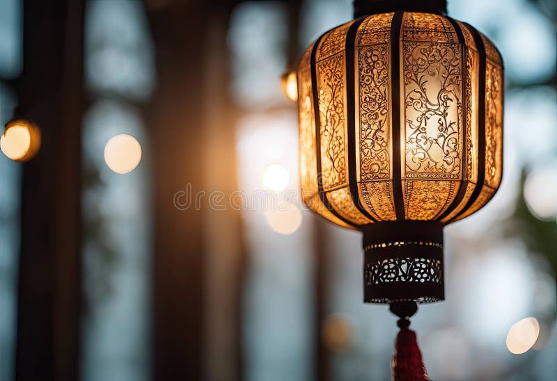 A Malaysian Traditional Lantern Called Pelita with Light Bokeh at ...