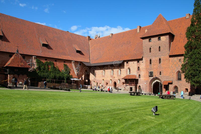 Malbork Castle Courtyard in Poland Stock Image - Image of european ...