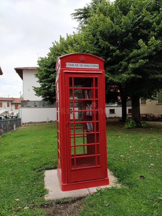 Malcesine Phone Box on Garda Lake in Italy Stock Photo - Image of ...
