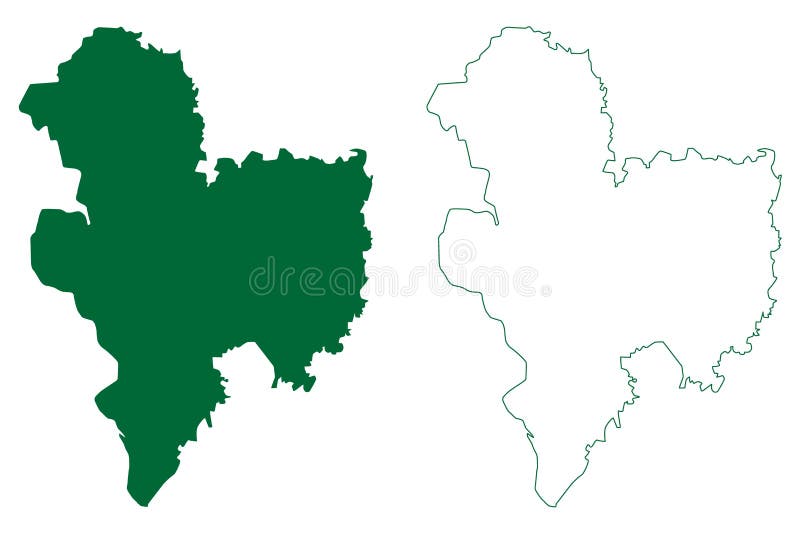 Malda District West Bengal State, Republic of India Map Vector ...