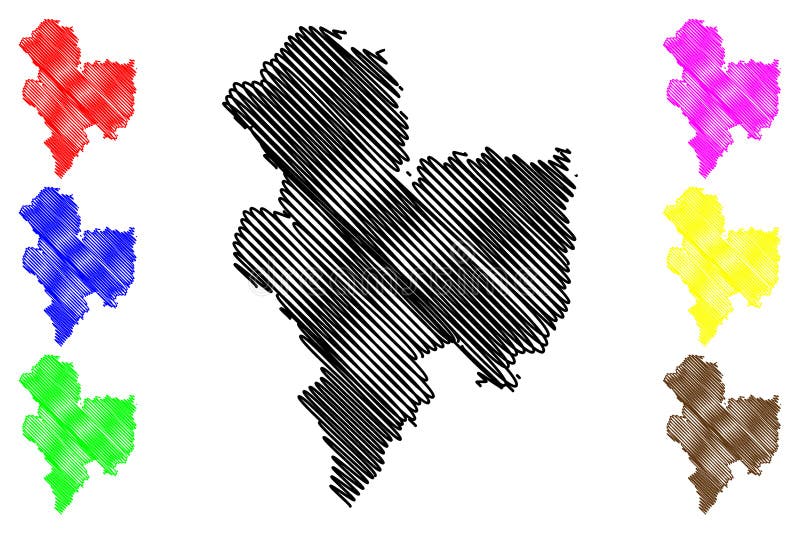 Malda District West Bengal State, Republic of India Map Vector ...