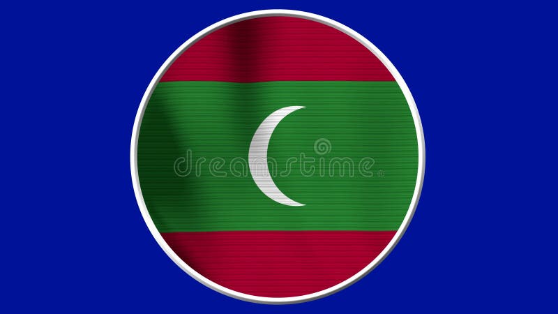 Maldives Circular Flag Loop - Realistic 4K Flag Waving in the Wind ...