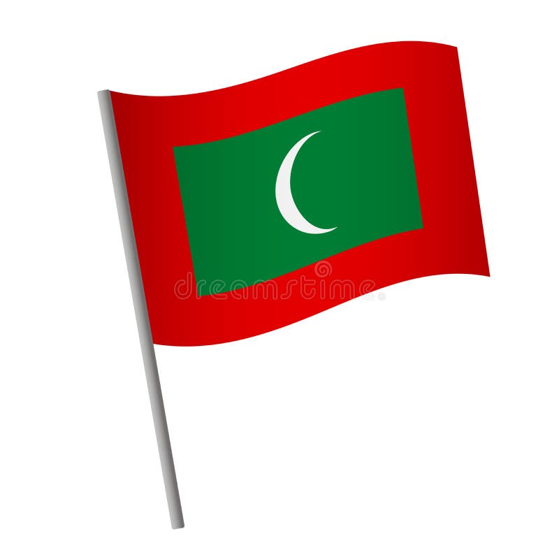 Maldives flag icon stock illustration. Illustration of vector - 136486684