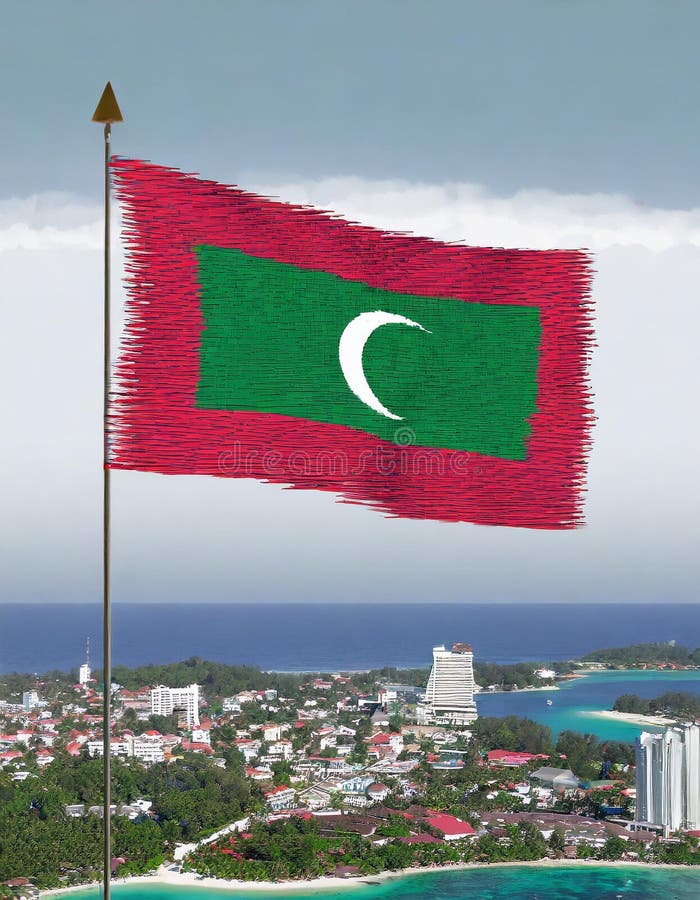 Maldives Flag stock illustration. Illustration of flags - 307753355