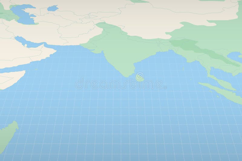 Maldives Highlighted on a Detailed Map, Geographic Location of Maldives ...