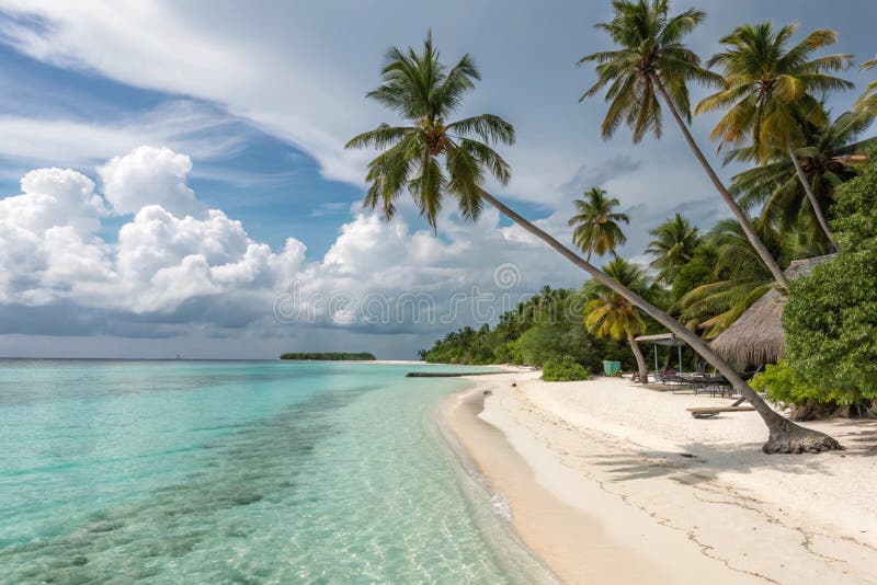 Maldives Islands Ocean Tropical Beach Stock Photo - Image of islands ...