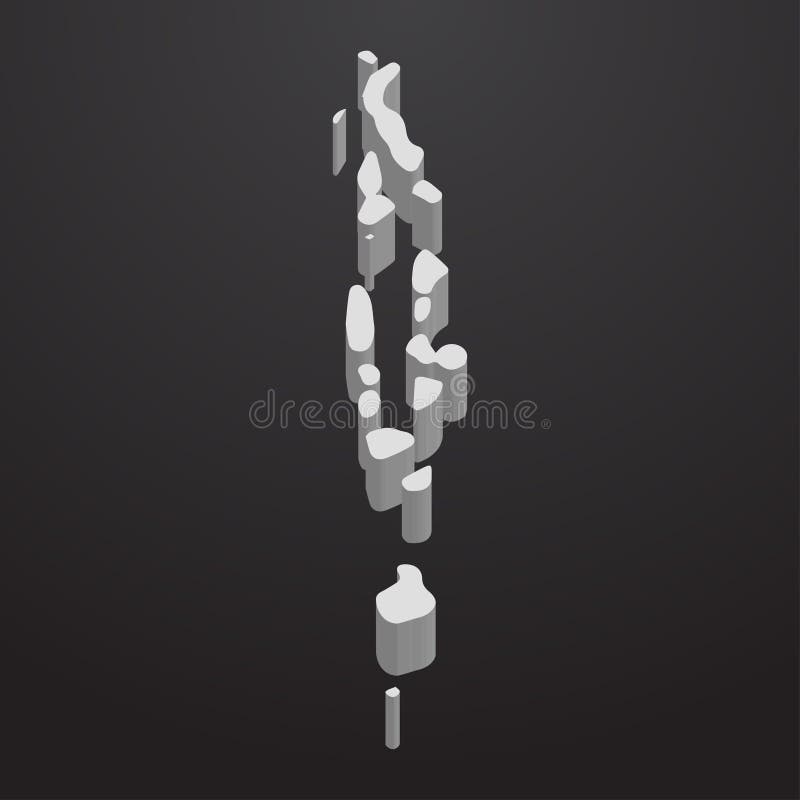 Maldives Map in Gray on a Black Background 3d Stock Illustration ...