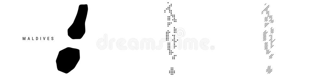Maldives Silhouette Map and Two Patterns of Dots and Slanted Lines ...