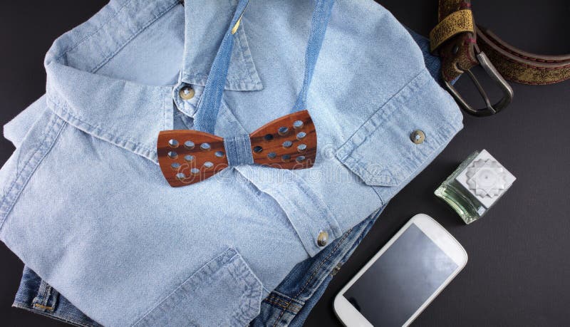 Male Fashion Accessories Flat Lay Isolated Stock Photo - Image of ...