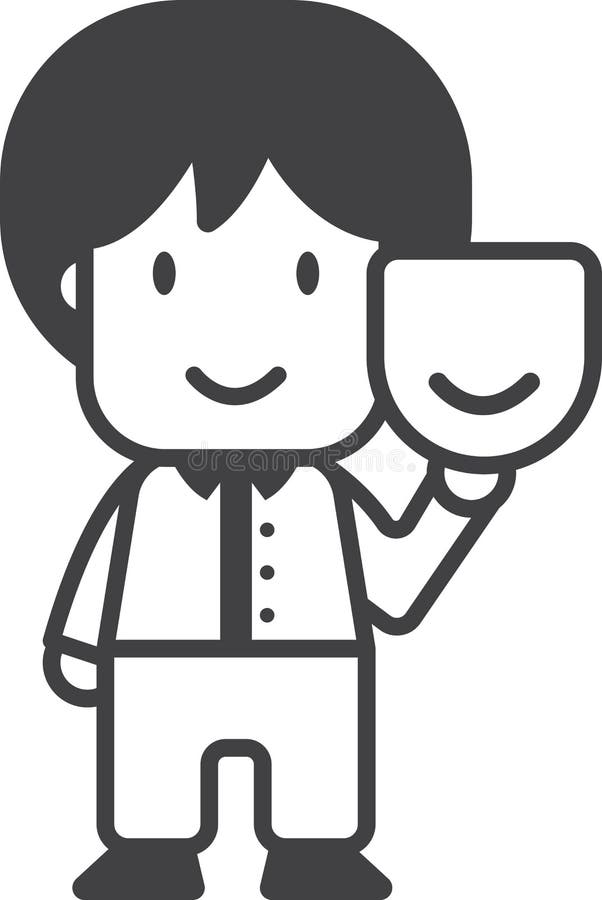 Male Actor Character Illustration in Minimal Style Stock Vector ...