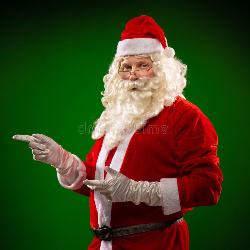 Male Actor in a Costume of Santa Claus Dancing and Gesturing Stock ...