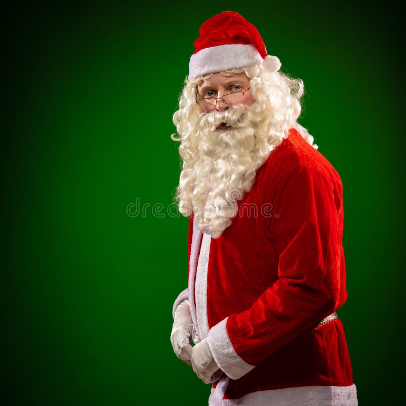 Male Actor in a Costume of Santa Claus Dancing and Gesturing Stock ...