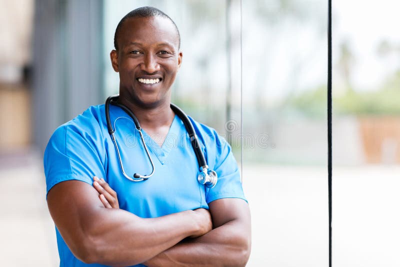 Male African Medical Surgeon Stock Photo - Image of office, expert ...