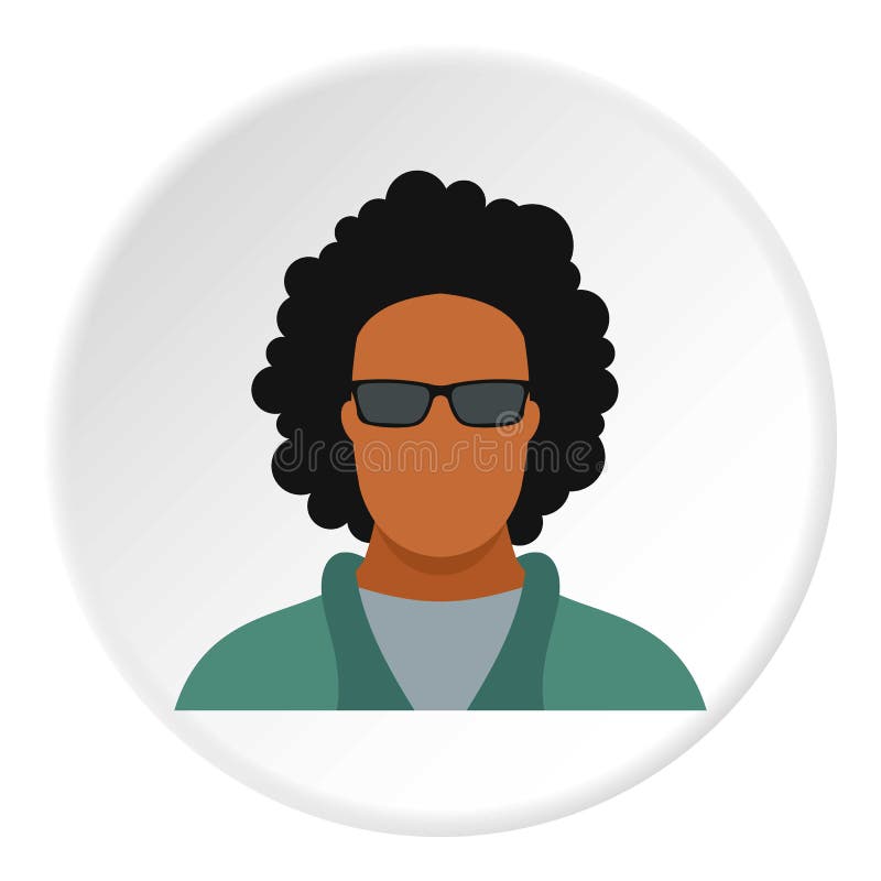 Male Afro Avatar Icon, Flat Style Stock Vector - Illustration of icon ...