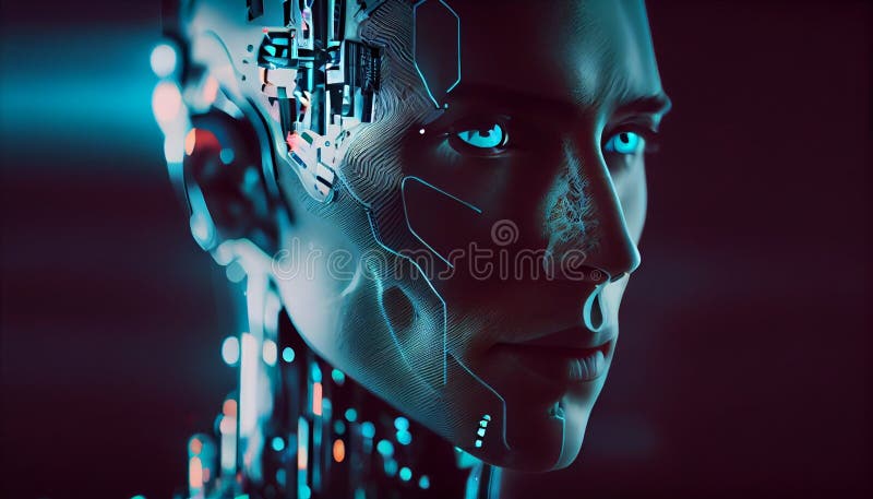 Male Android Robot Ai Generated Stock Illustration - Illustration of ...