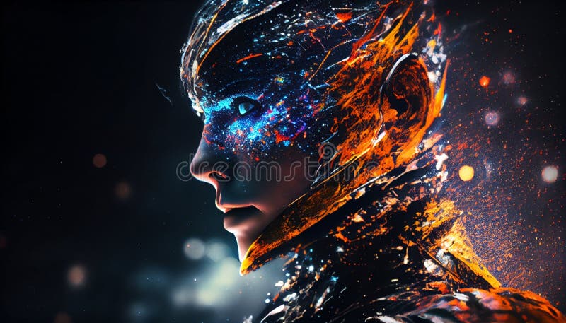 Male Android Robot Ai Generated Stock Illustration - Illustration of ...