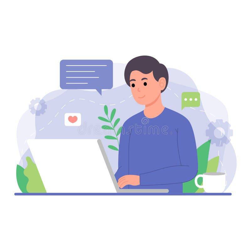 Male Animator Sitting at Computer Desk and Creating Project Stock ...