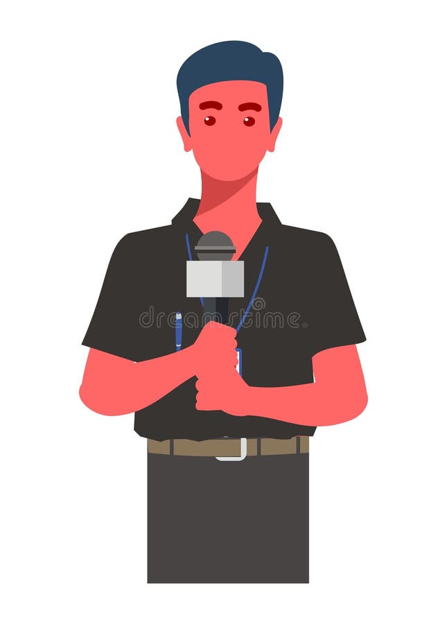 Male Announcer Broadcaster, Simple Flat Illustration Stock Vector ...