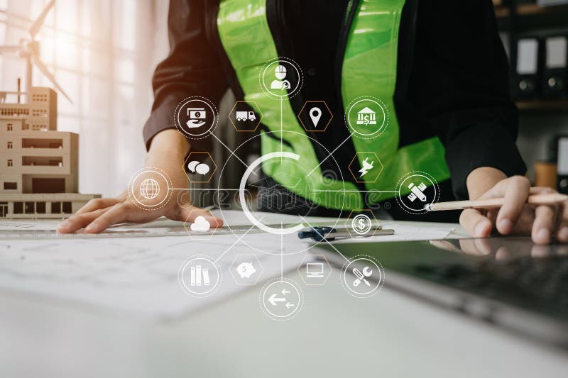 Male Architect Hands Making Model House. Man Architect Working in the ...