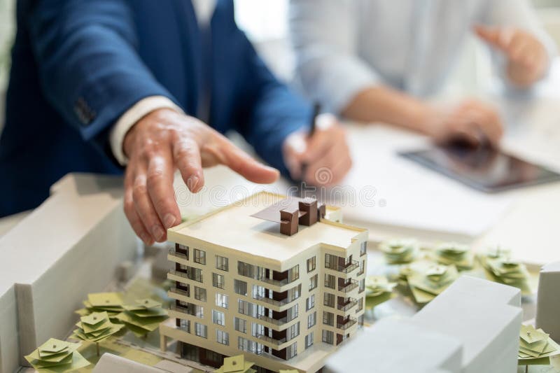 Male Architect Hands Making Model House, Unrecognizable Engineer ...