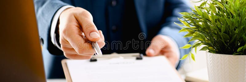 Male Arm in Suit Offer Contract Form on Clipboard Stock Photo - Image ... Male Arm in Suit Offer Contract Form on Clipboard Stock Photo - Image ...
