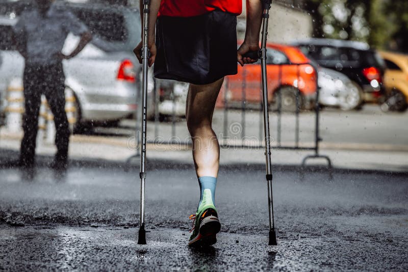 Male Athlete with a Disability without a Leg Stock Image - Image of ...
