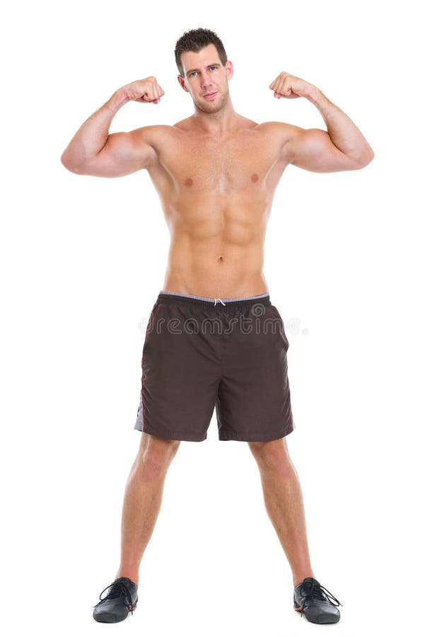 Male Athlete Showing Muscular Body Stock Image - Image of portrait ...