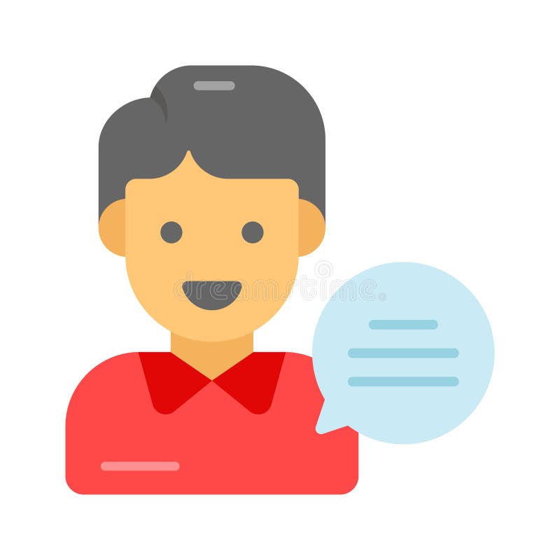 A Male Avatar with Chat Bubble Showing Concept Vector of Customer Chat ...