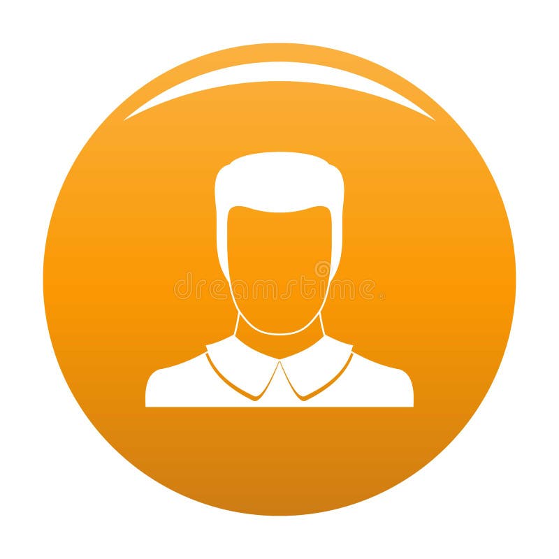 Male avatar icon orange stock illustration. Illustration of character ...