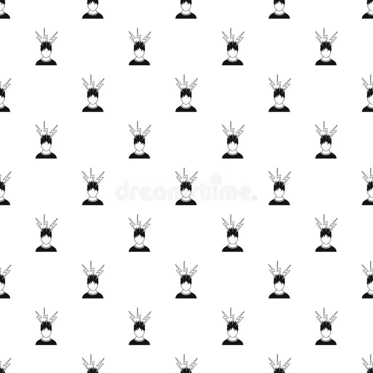Male Avatar and Lightning Pattern, Simple Style Stock Vector ...