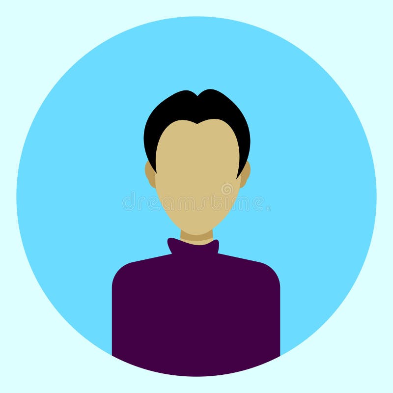 Male Avatar Profile Icon Round Man Face Stock Vector - Illustration of ...