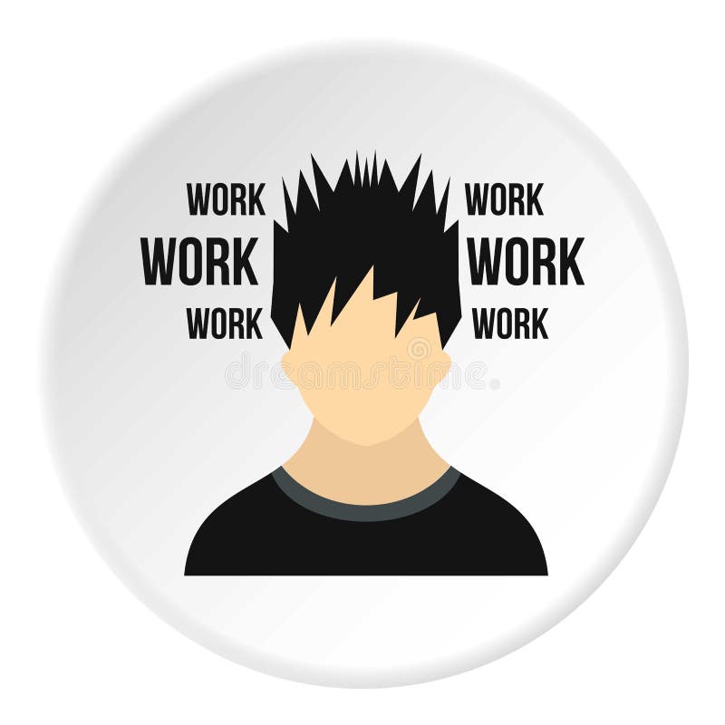 Male Avatar and Word Work Icon, Flat Style Stock Vector - Illustration ...