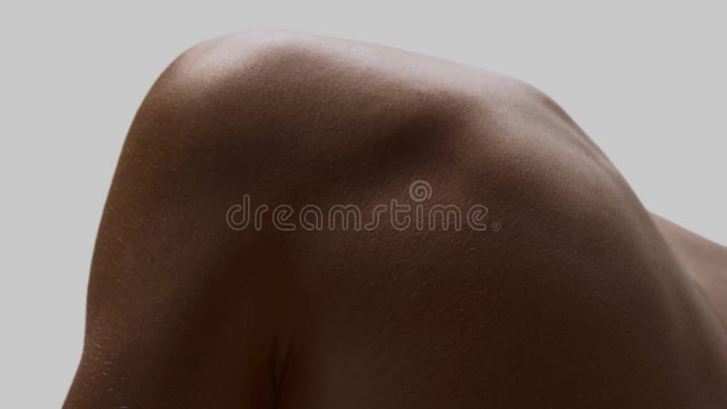Male Back and Shoulder Blade Lit by Soft Light in Neutral Pose Stock ...