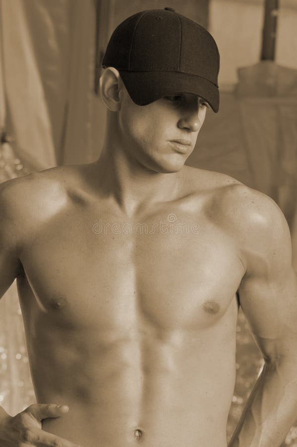 Male with ball cap 2 stock photo. Image of black, tummy - 707646