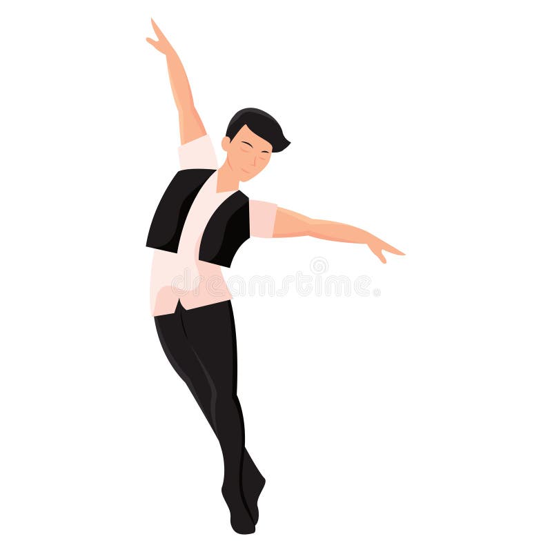 Male Ballet Dancer Posing. Vector Stock Illustration - Illustration of ...