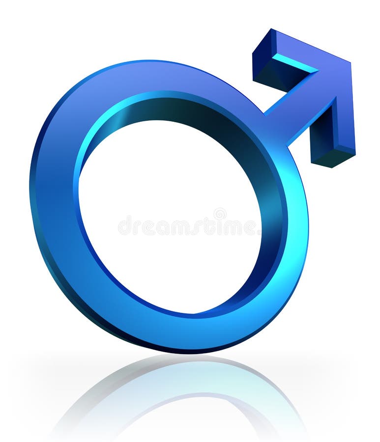 Male Blue Symbol 3d on White Background Stock Illustration ...