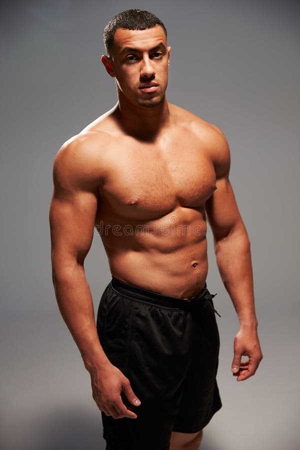 Male Bodybuilder Looking at the Camera, Standing Portrait Stock Image ...
