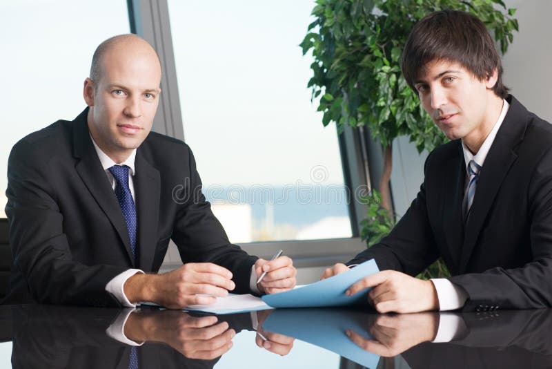 Male Boss Signing Documents Stock Photo - Image of company, concept ...