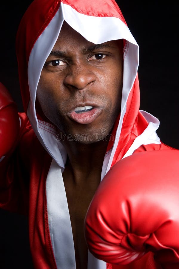 Male Boxer In Red White And Blue Stock Photo - Image of excercise ...