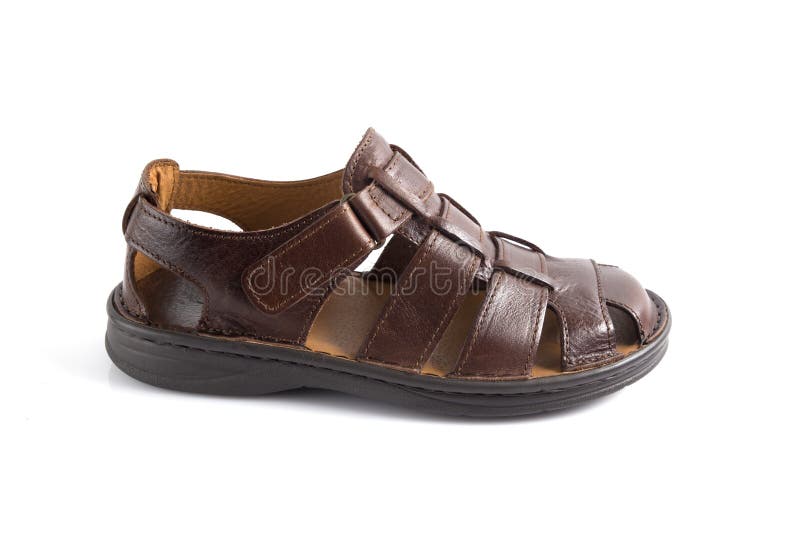 Male Brown Sandal, Top View. Stock Photo - Image of brown, male: 96680162