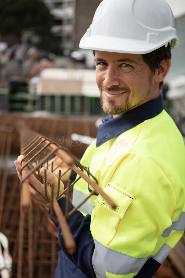 Male Builder Making Building Foundations Stock Photo - Image of work ...