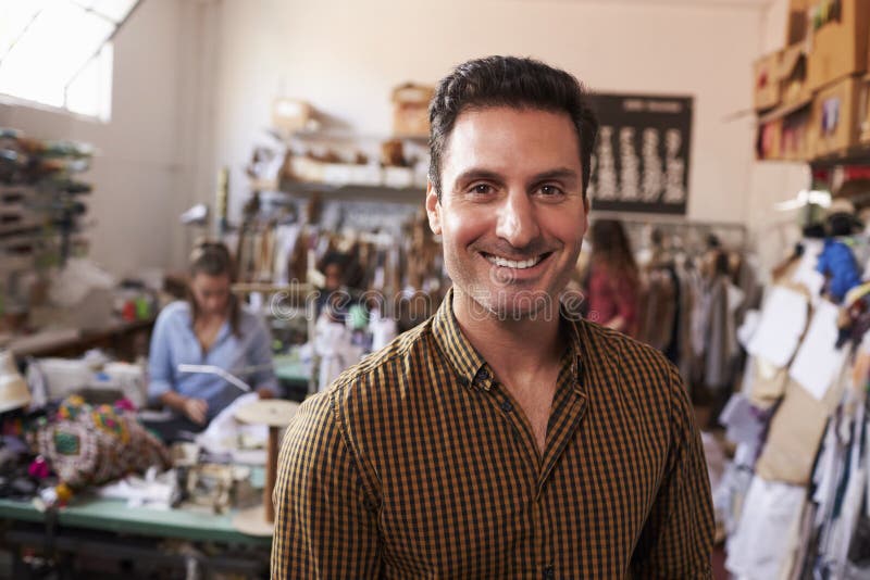 Male Business Owner in a Clothes Manufacturing Studio Stock Photo ...