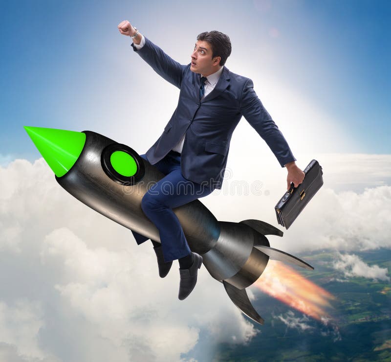 1,116 Male Businessman Flying Rocket Business Concept Stock Photos ...